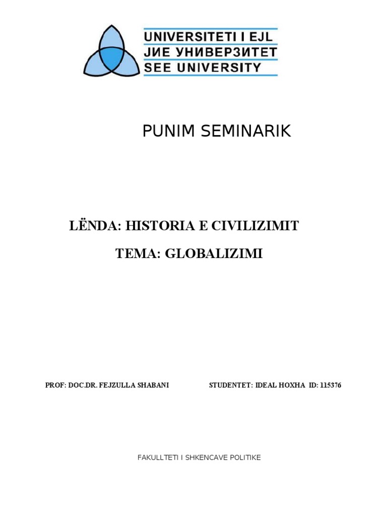 Globalizimi | PDF