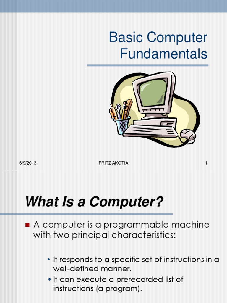 Basic Computer Fundamentals | PDF | Random Access Memory | Usb