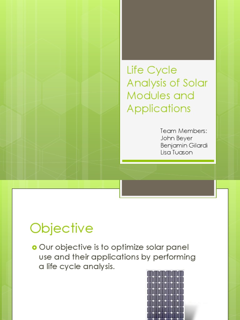 Solar Panel Life Cycle Analysis | PDF | Photovoltaics | Solar Cell