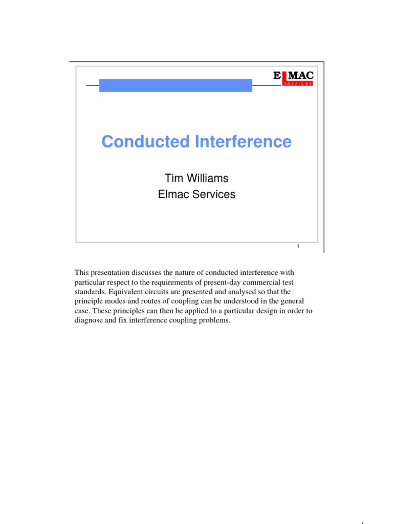 Conducted Interference | PDF | Capacitor | Electromagnetic Interference