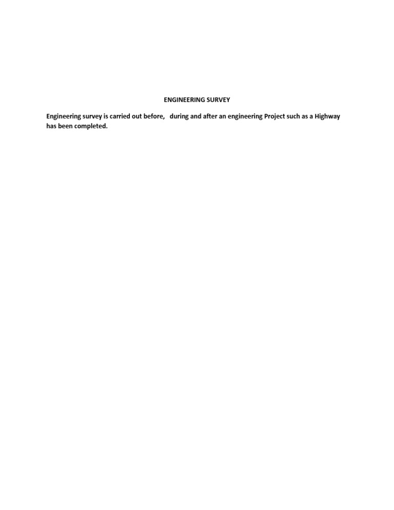 Engineering Survey for Highway Projects | PDF