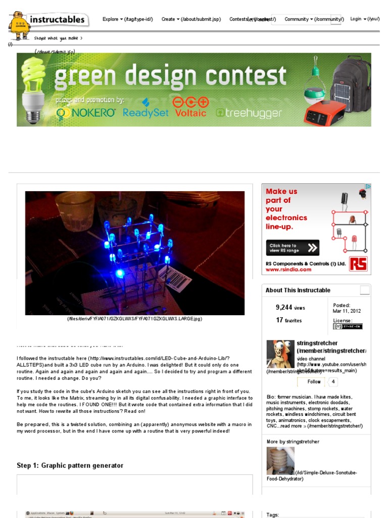 3x3 Led Cube Programming Tips Arduino Based Pdf Mobile App Computing