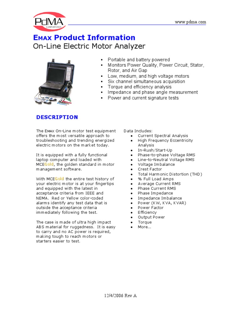 A Portable and Battery-Powered Electric Motor Analyzer for Monitoring ...