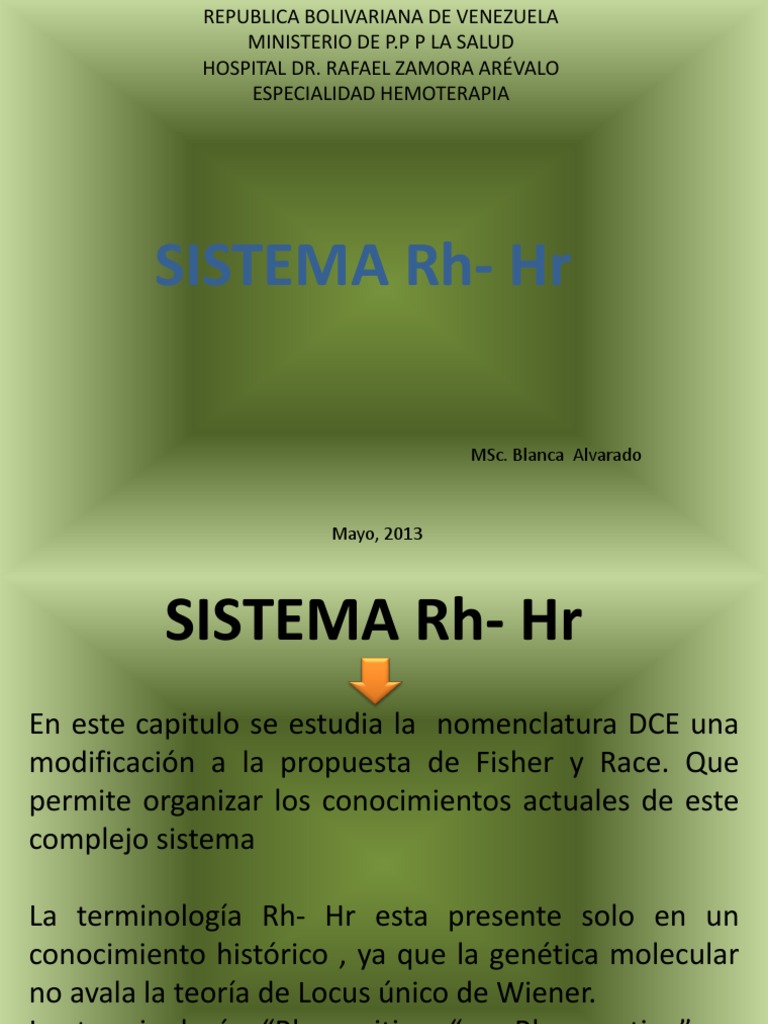 Sistema RH | PDF | Anticuerpo | Tipo de sangre