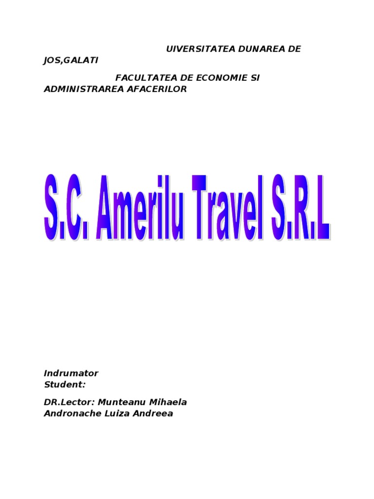 Agentie de Turism Proiect | PDF