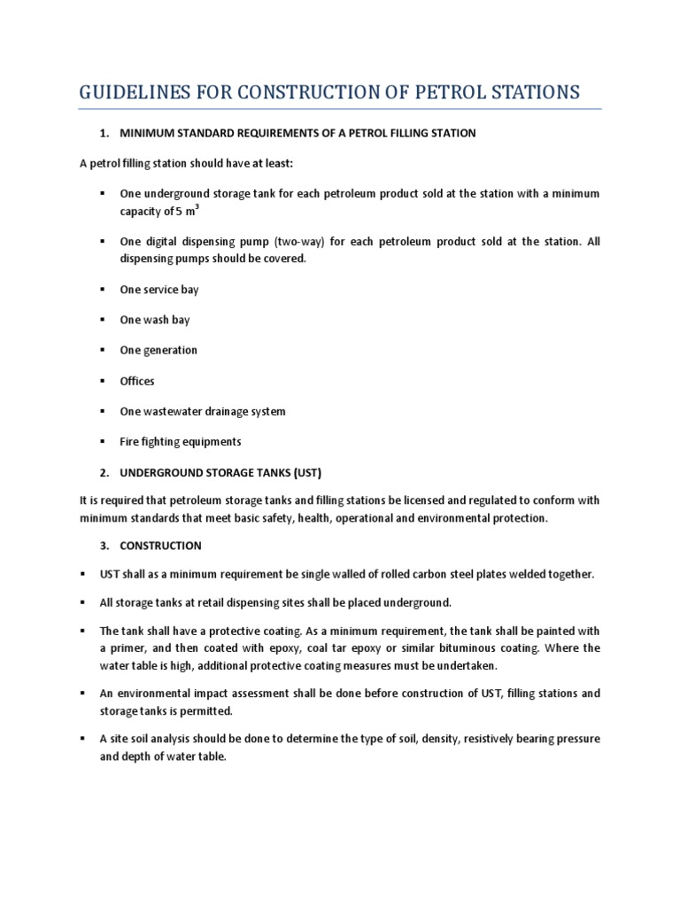 Petrol Station Guidelines | PDF | Filling Station | Energy And Resource