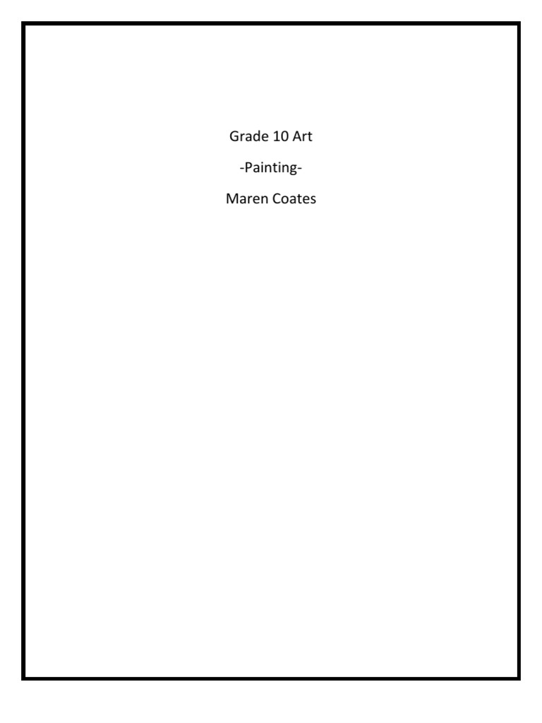 Grade 10 Art-Painting | PDF | Paintings | Acrylic Paint