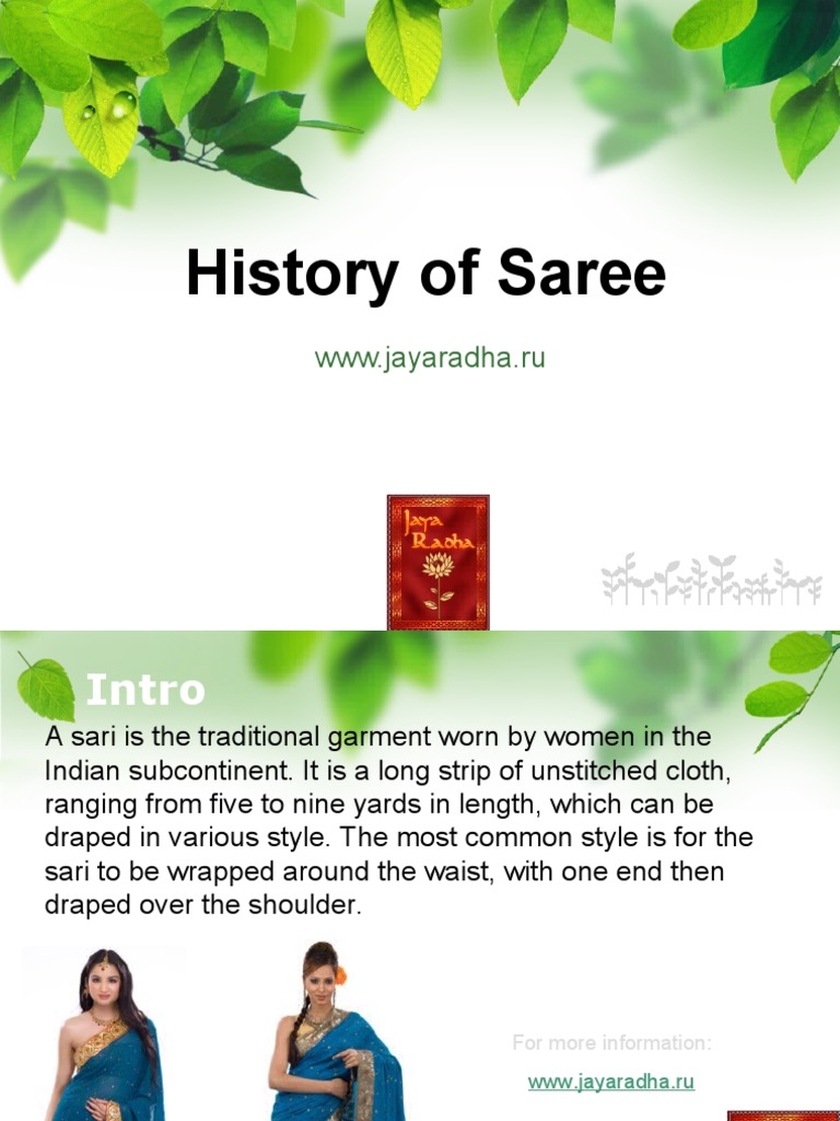 History of Saree | PDF | Weaving | Textile Arts