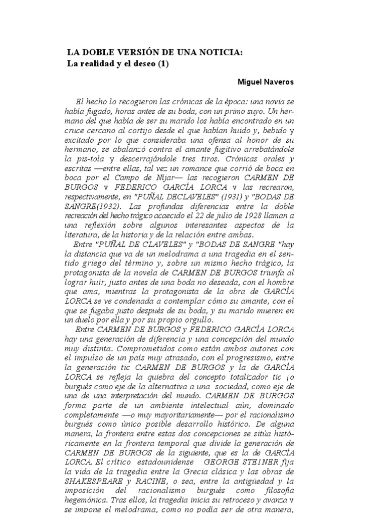 Pun Alde Claveles | PDF | Federico García Lorca | Science