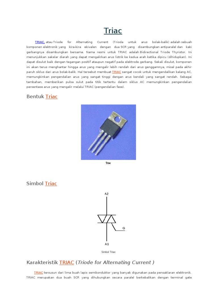 Teori Dasar Triac | PDF