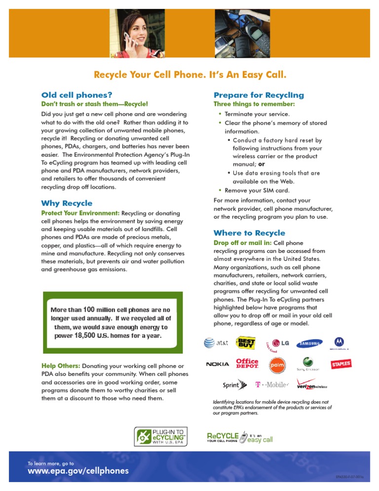 Cell Flyer | PDF | Recycling | Mobile Phones
