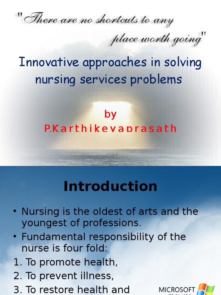 Innovative Approaches in Solving Nursing Services Problems - Latest ...