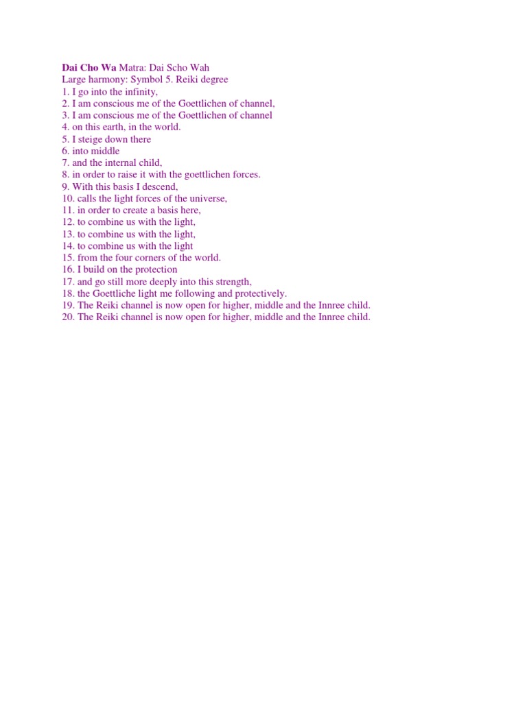 Dai Cho Wa: Reiki Master Symbols Guide | PDF