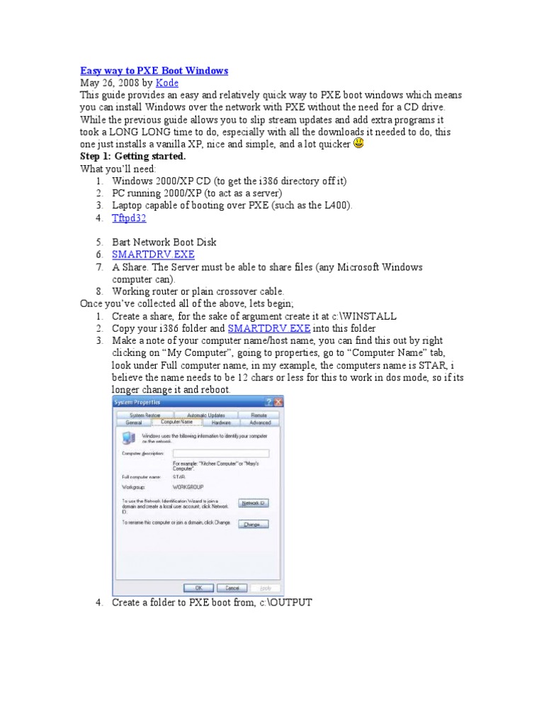 Easy PXE Boot Setup for Windows | PDF | Booting | X86 Architecture
