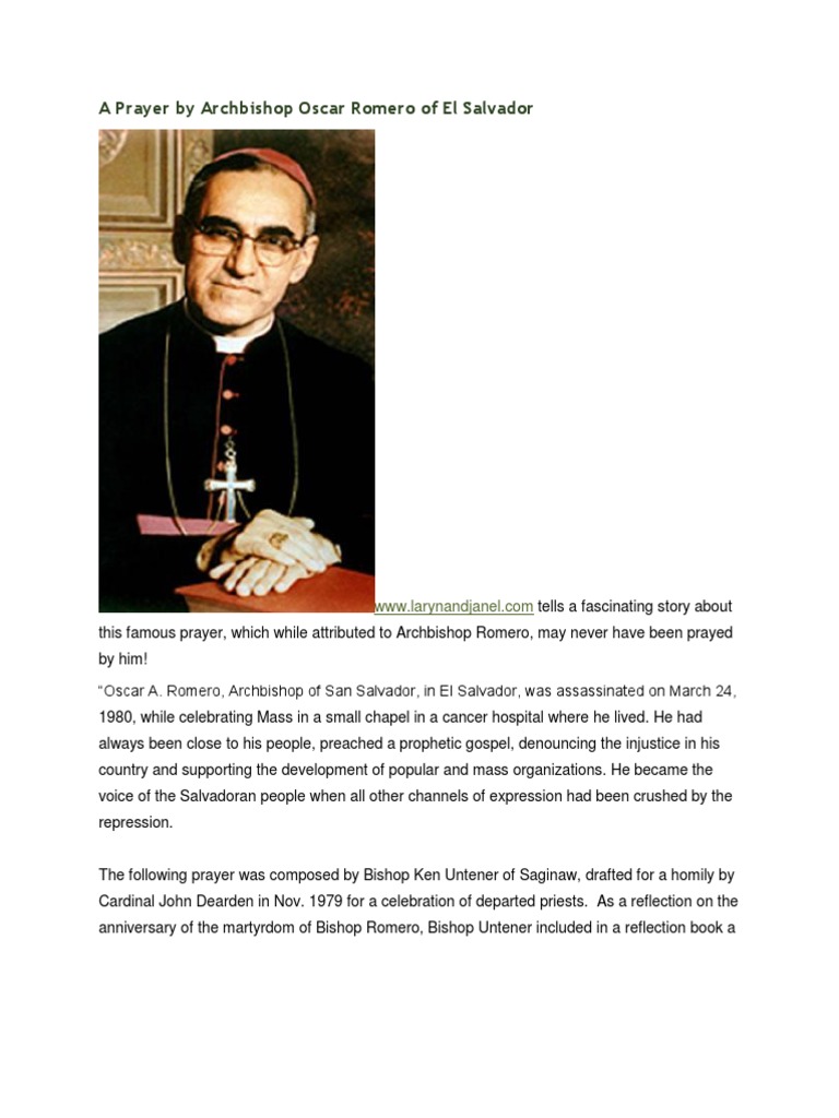 The Mystery of the Romero Prayer | PDF | Social Science | Self-Improvement