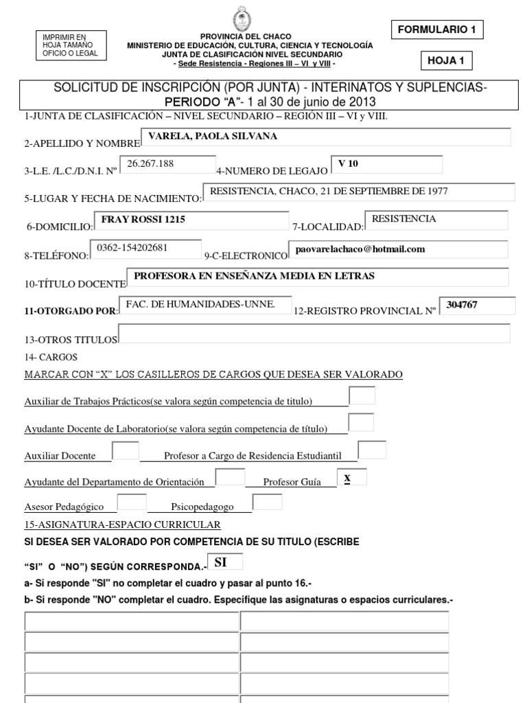 FORMULARIO1 | PDF | Educación Secundaria | Maestros