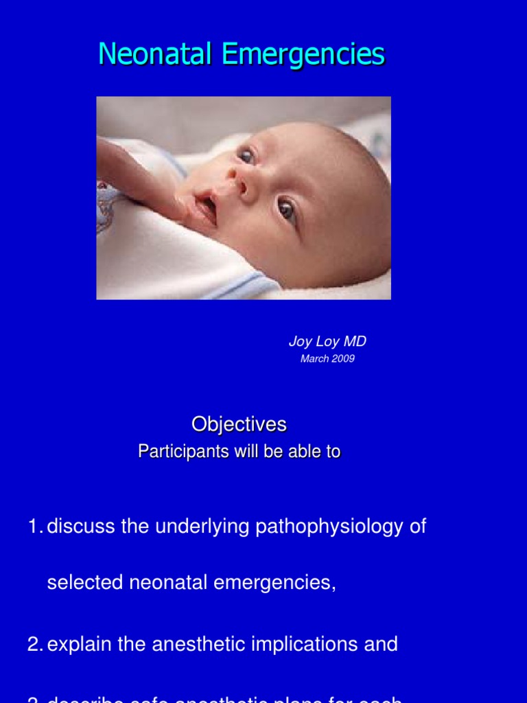 Neonatal Emergencies | PDF | Anesthesia | Hypoxia (Medical)
