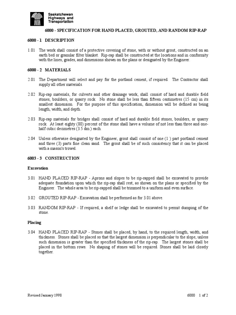 Grouted Riprap | Volume | Building Engineering