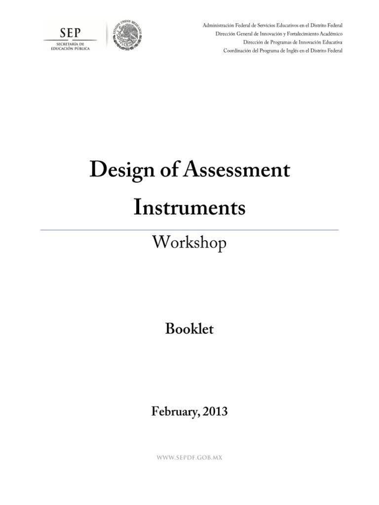 Assessment Instrument Design Workshop | PDF | Educational Assessment ...