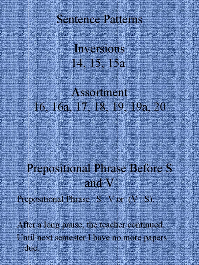 Sentence Patterns and Structures Explained | PDF | Clause | Verb