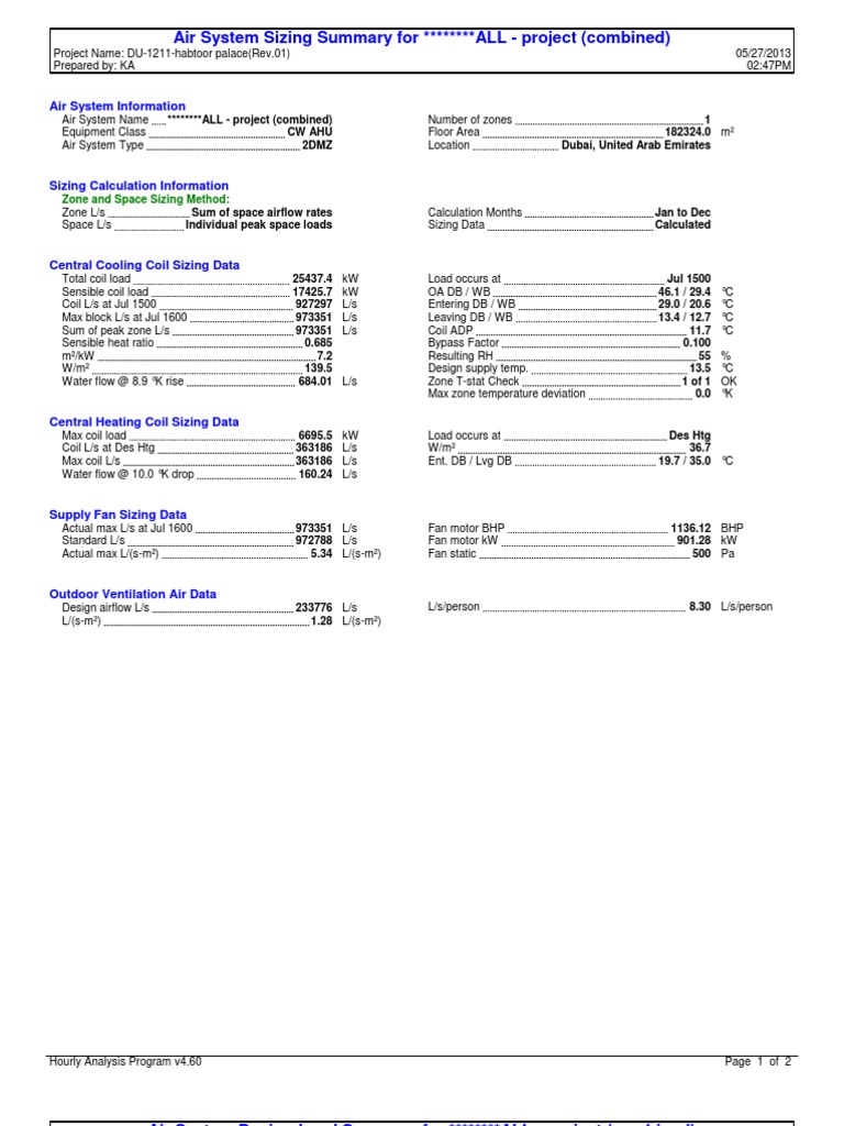 Systems Design Report | PDF | Hvac | Mechanical Fan