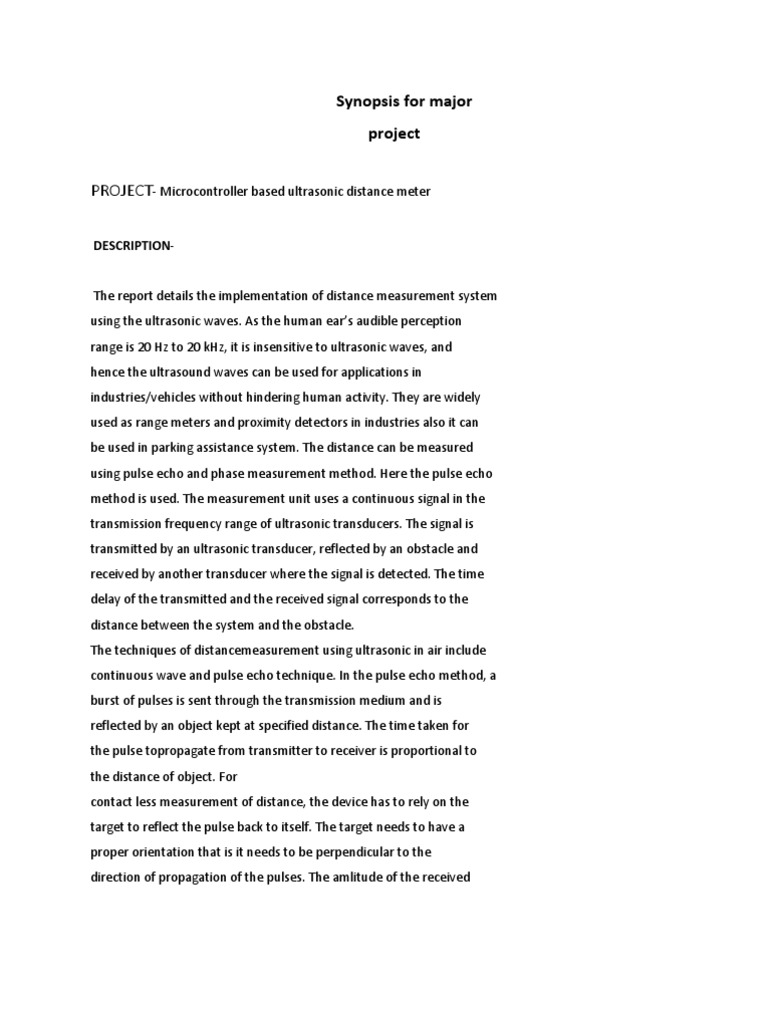Project: Synopsis For Major Project | PDF
