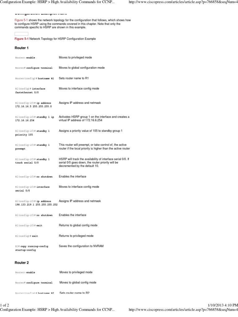 HSRP PDF | Download Free PDF | Ip Address | Router (Computing)