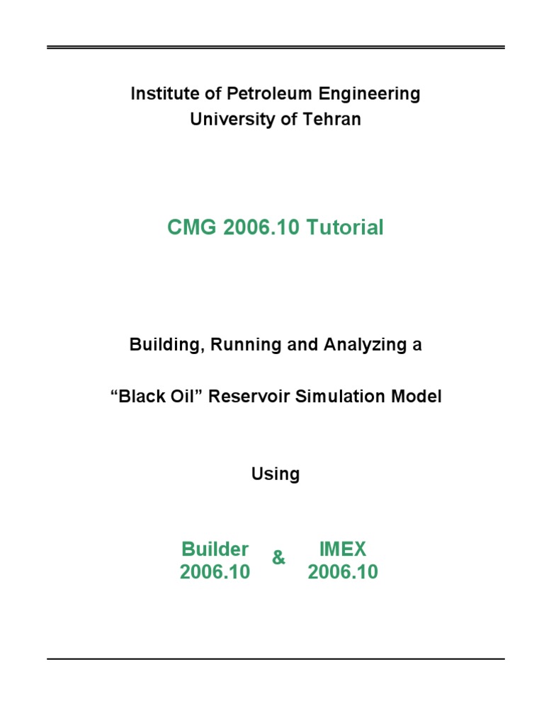 CMG Tutorial | PDF | Petroleum Reservoir | Icon (Computing)