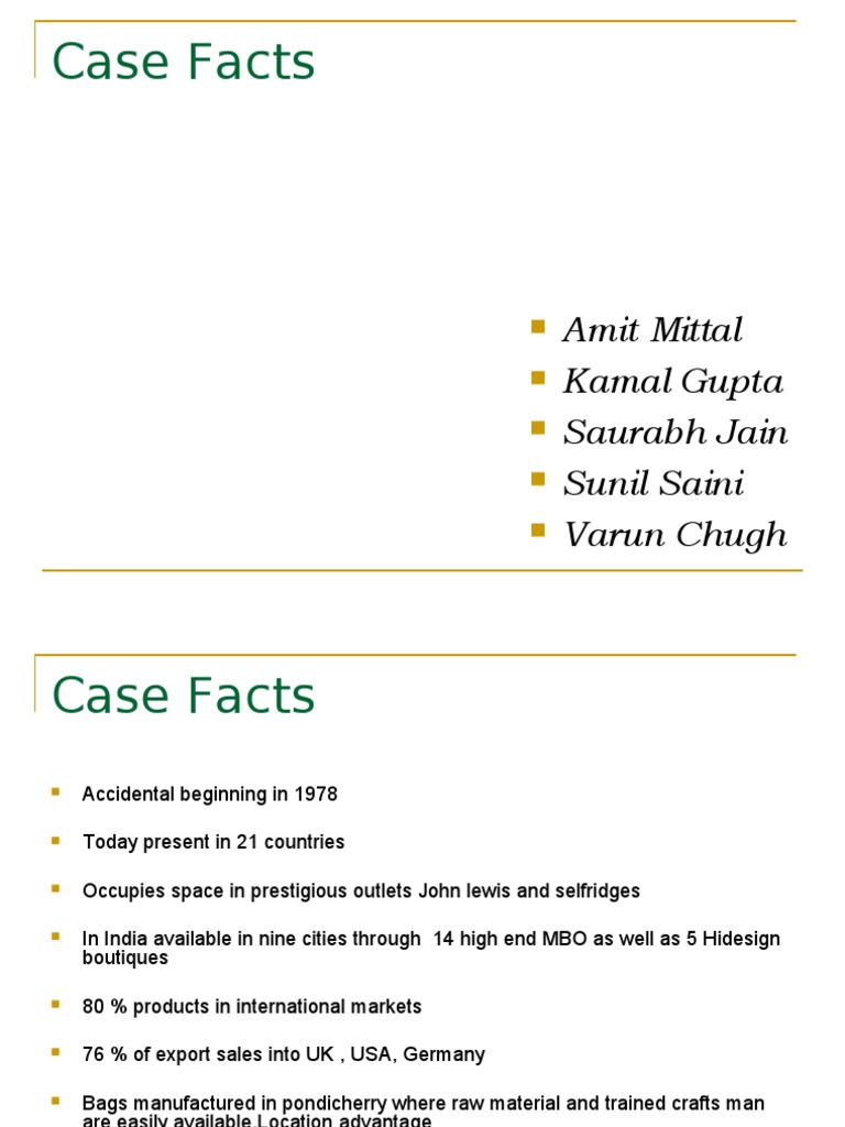 Case Facts - Hidesign | PDF | Leather | Retail
