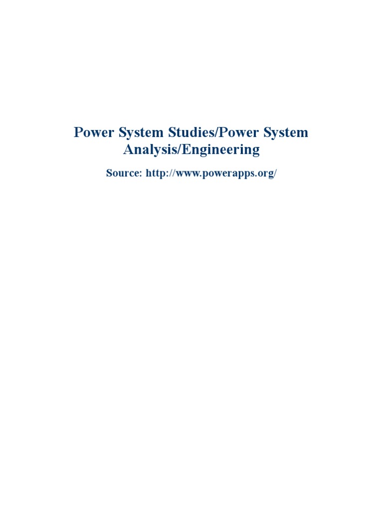 Power System Studies | Download Free PDF | Electric Power System | Ac Power