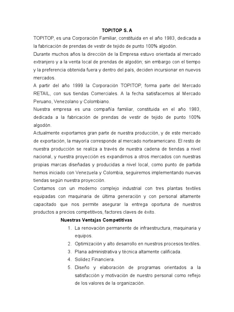 Topi Top | PDF | Mercado (economía) | Colombia