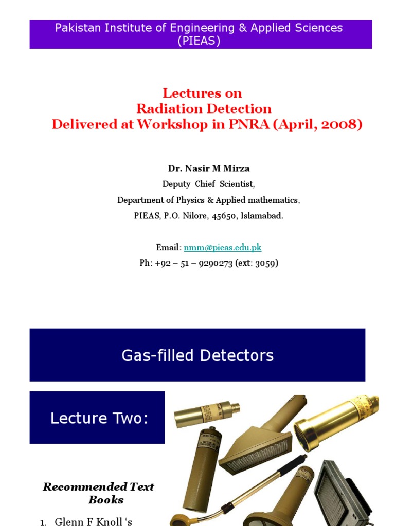 Lec2 Gas Detectors | PDF | Ion | Experimental Physics