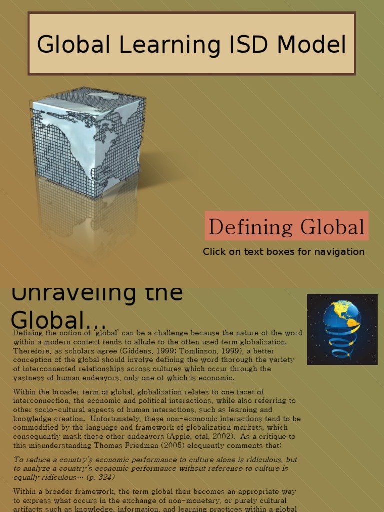 Global Learning ISD Model | PDF | Instructional Design | Constructivism ...
