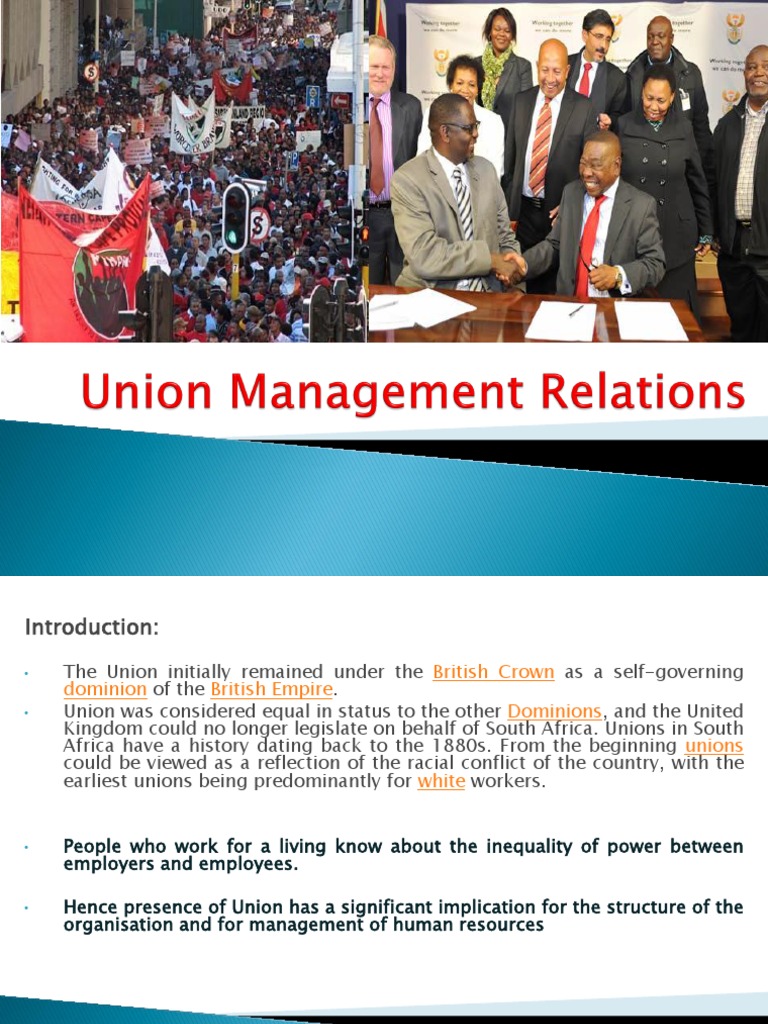Union Management Relations | PDF | Trade Union | African National Congress