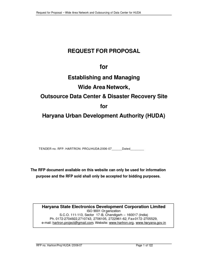 HUDA Data Center RFP PDF | PDF | Request For Proposal | Data Center