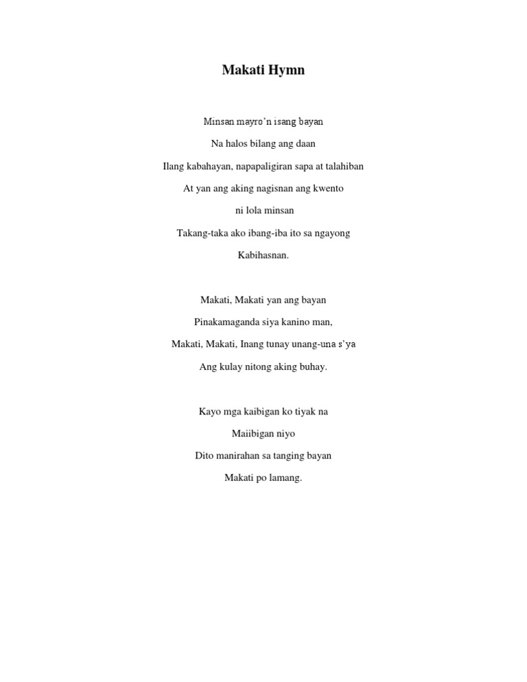 Makati Hymn | PDF