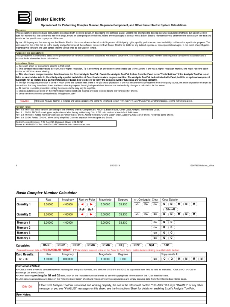 Electrical Calculations | Download Free PDF | Microsoft Excel ...