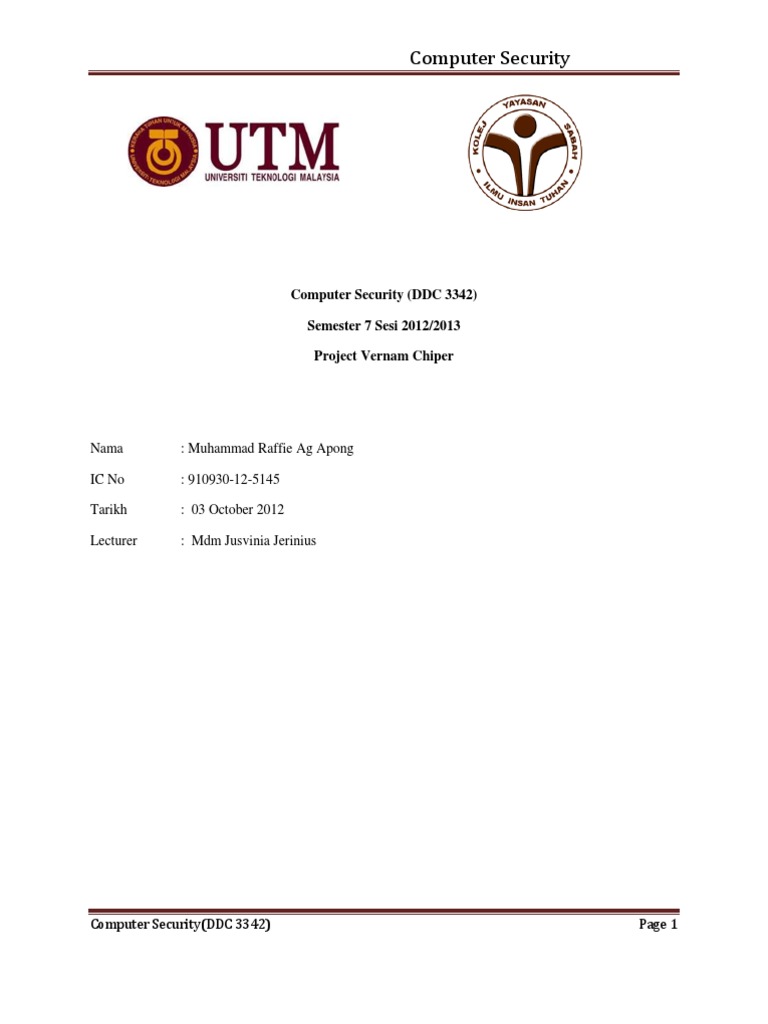 Vernam Cipher Project Overview | PDF | String (Computer Science) | Cipher