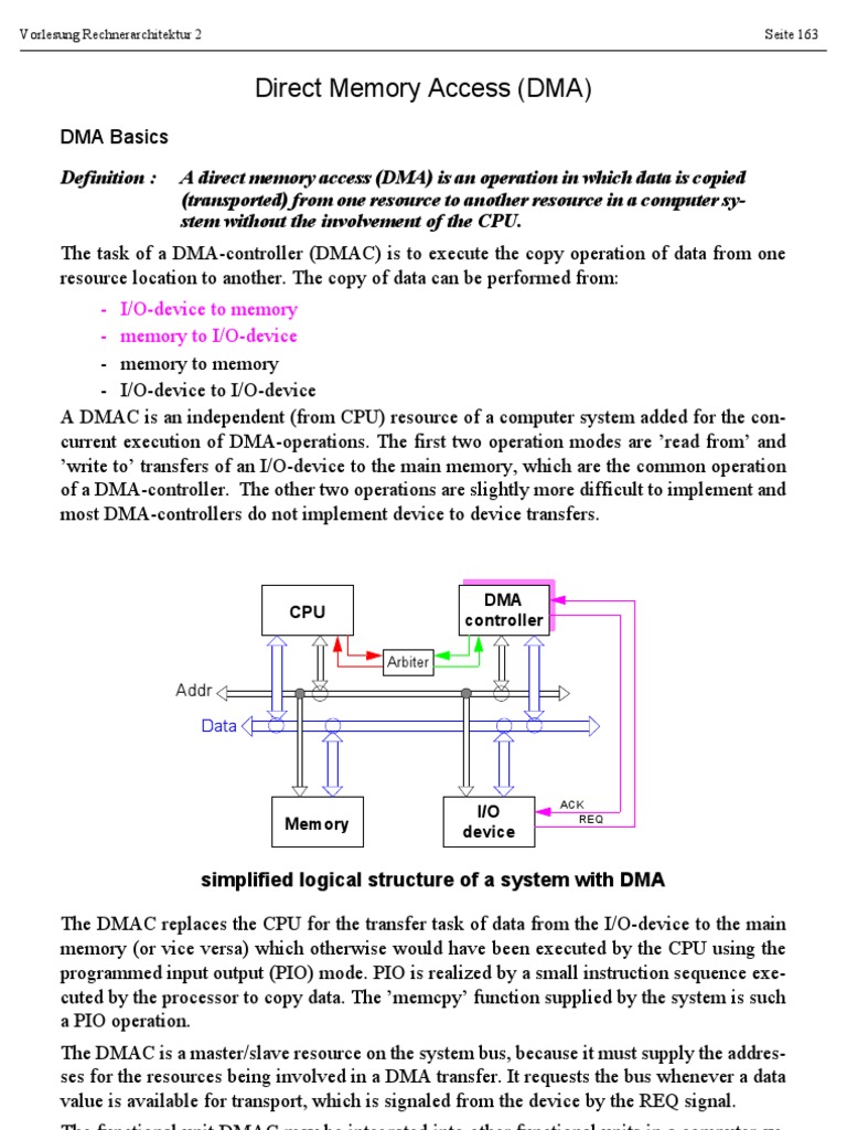 DMA | PDF | Central Processing Unit | Computer Data Storage
