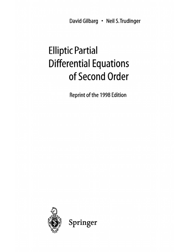 Gilbarg Trudinger (Elliptic Pde) | PDF Gilbarg Trudinger (Elliptic Pde) | PDF