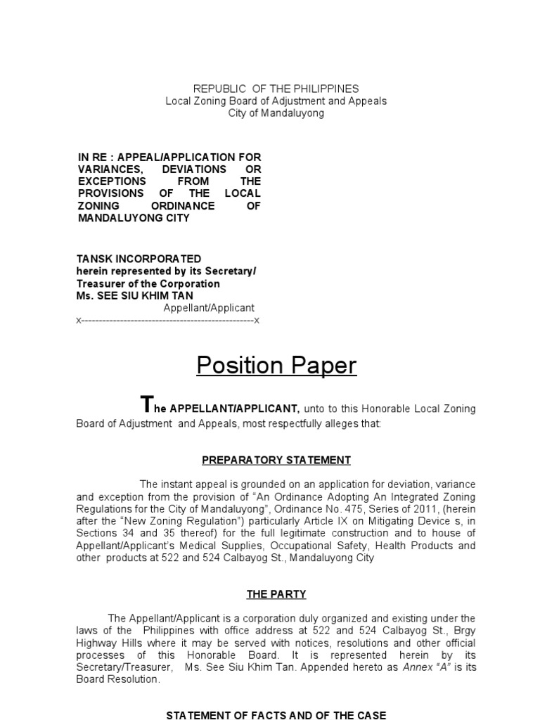 Position Paper Three Storey | PDF | Equal Protection Clause | Zoning