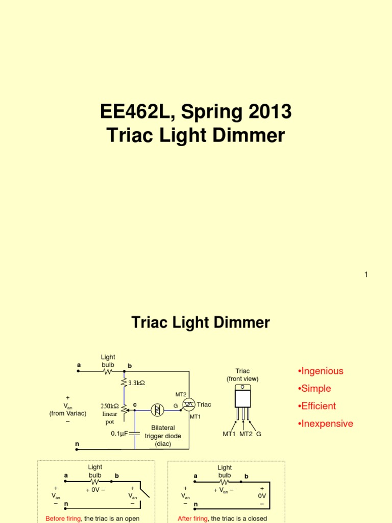 Triac Light Dimmer | PDF | Capacitor | Electrical Network