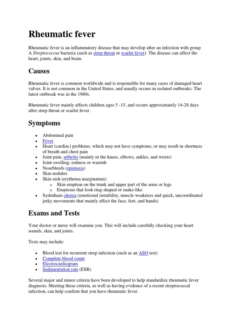 Rheumatic Fever | PDF | Diseases And Disorders | Medical Specialties