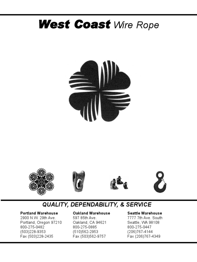 West Coast Wire Rope IWRC PDF | PDF | Rope | Wire