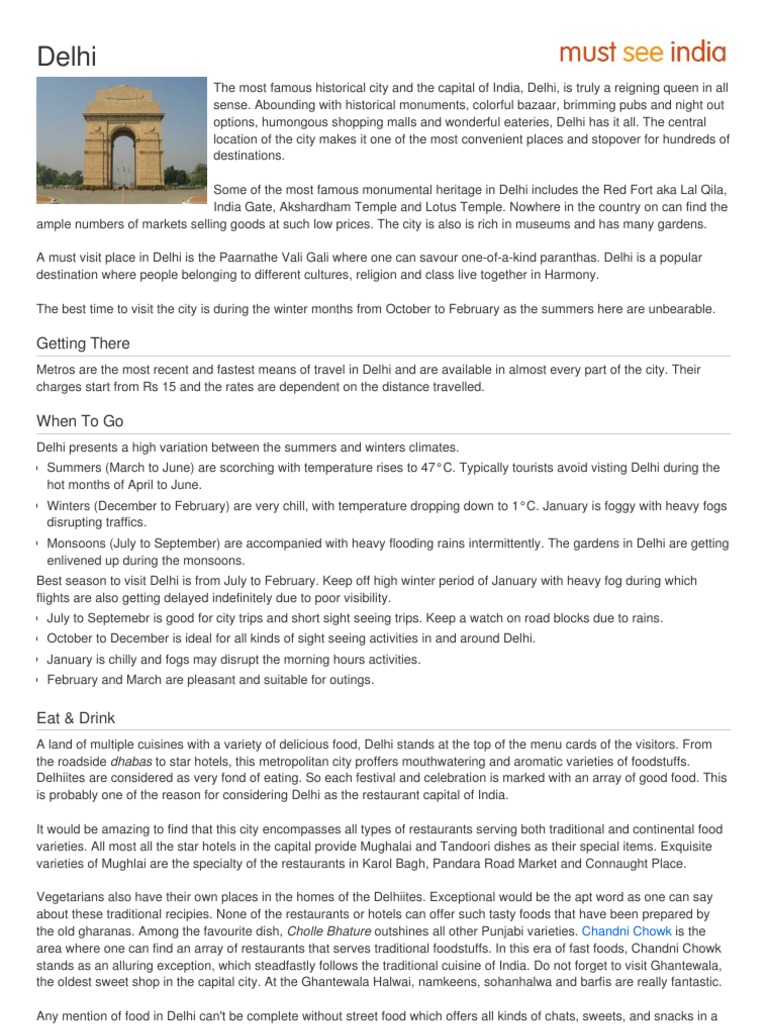 Delhi Travel Guide | PDF | Delhi | Taxicab