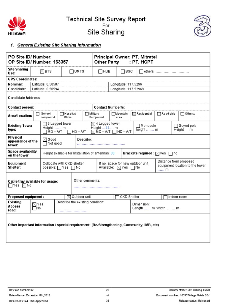 Technical Site Survey Report 163357,,, | Antenna (Radio) | Microwave