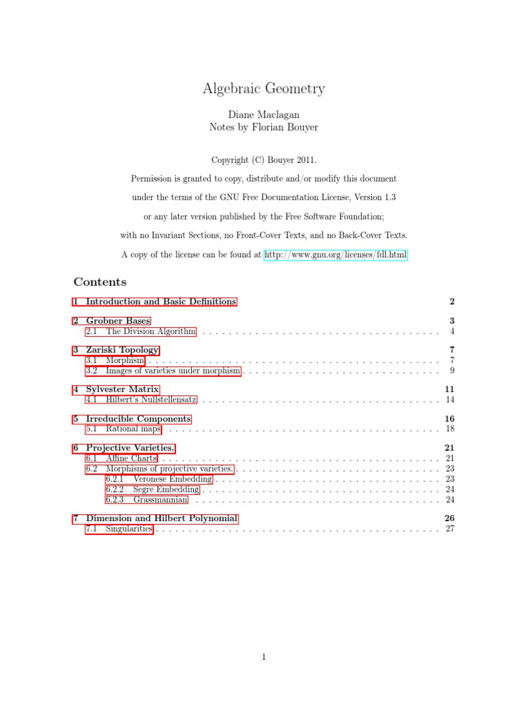 Algebraic Geometry Lecture Notes | PDF | Algebraic Geometry | Functions ...