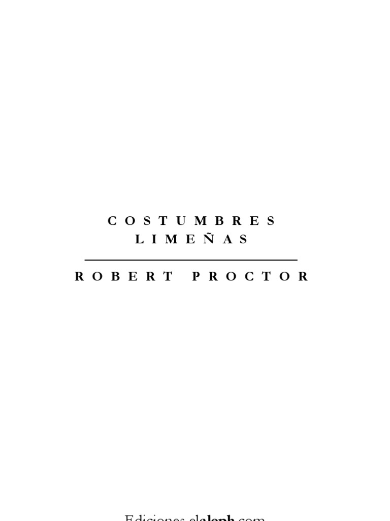 Costumbres Limeñas-Robert Proctor | PDF