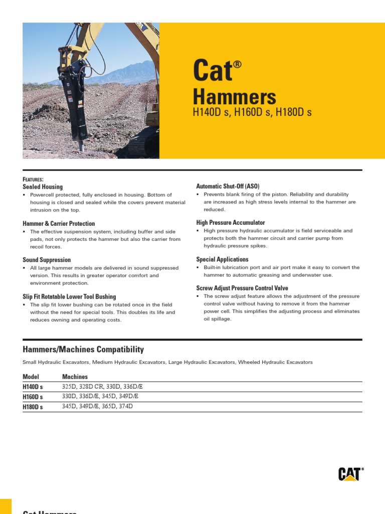 GEHH0014 - H140-H180 Hammer Specalog | PDF | Hammer | Piston