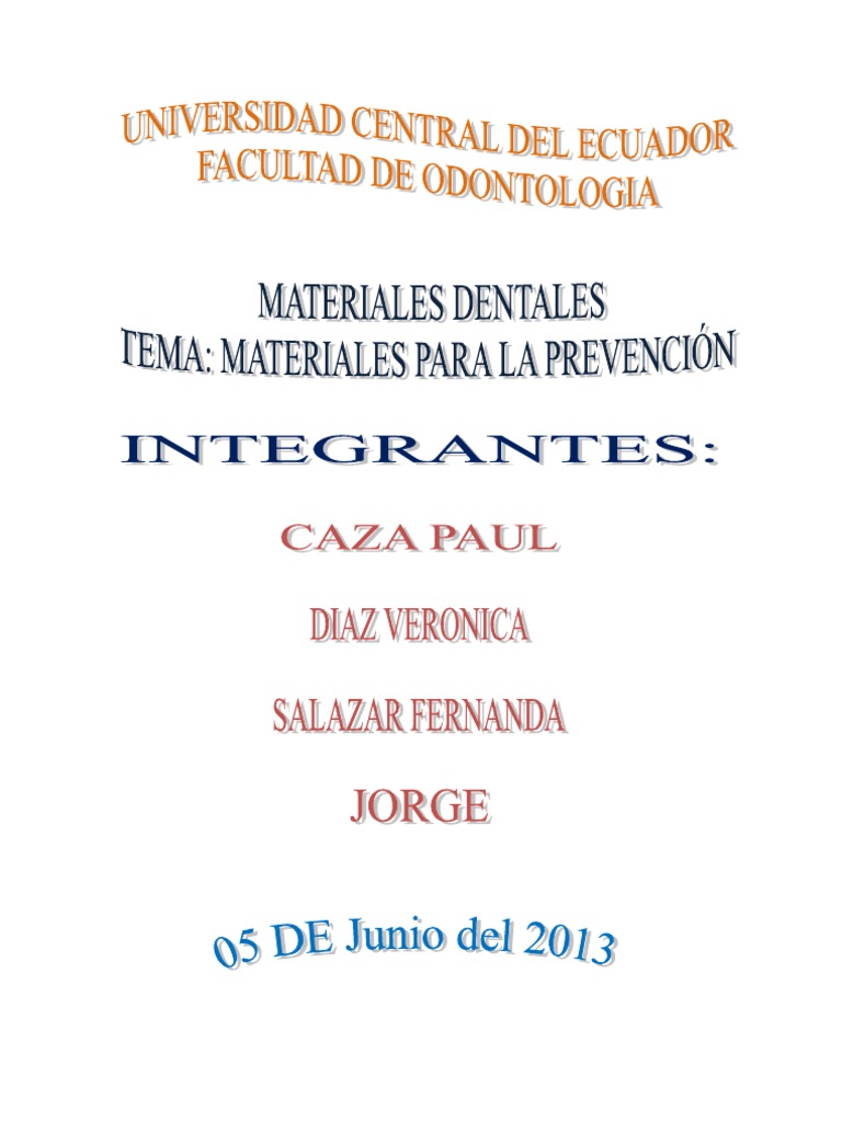 Materiales Dentales Fluor | PDF | Diente humano | Flúor